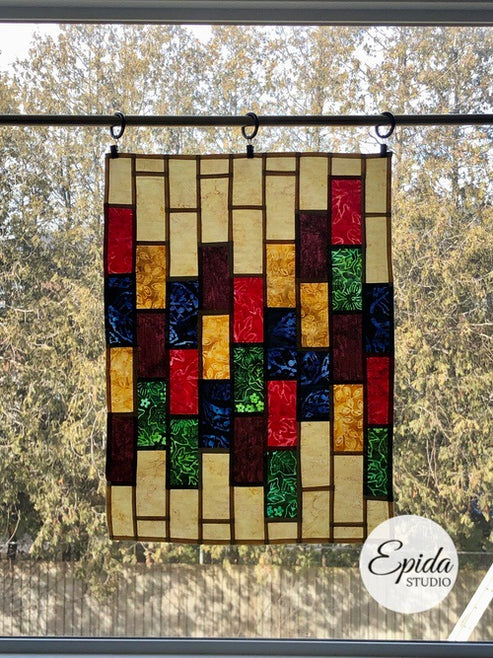 Bright Bricks window hanging digital pattern – Epida Studio Shop