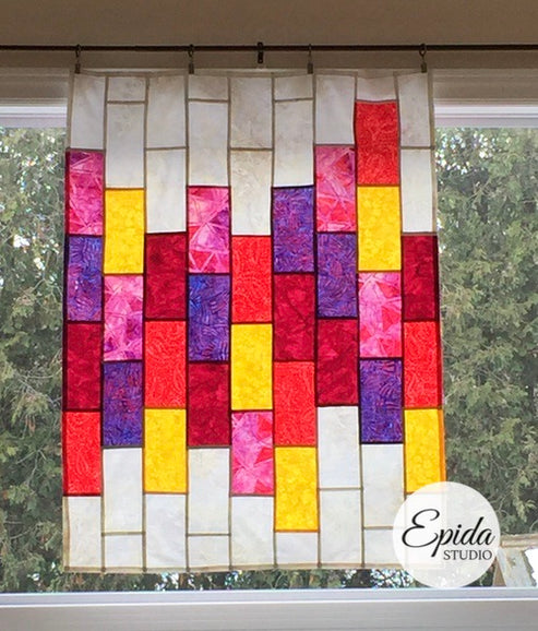 Bright Bricks window hanging digital pattern – Epida Studio Shop