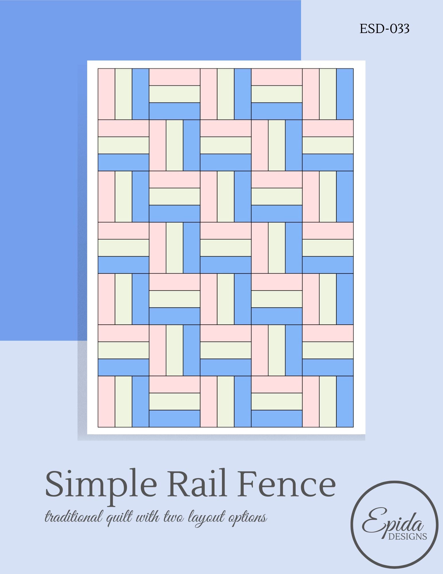 Simple Rail Fence digital quilt pattern – Epida Studio Shop